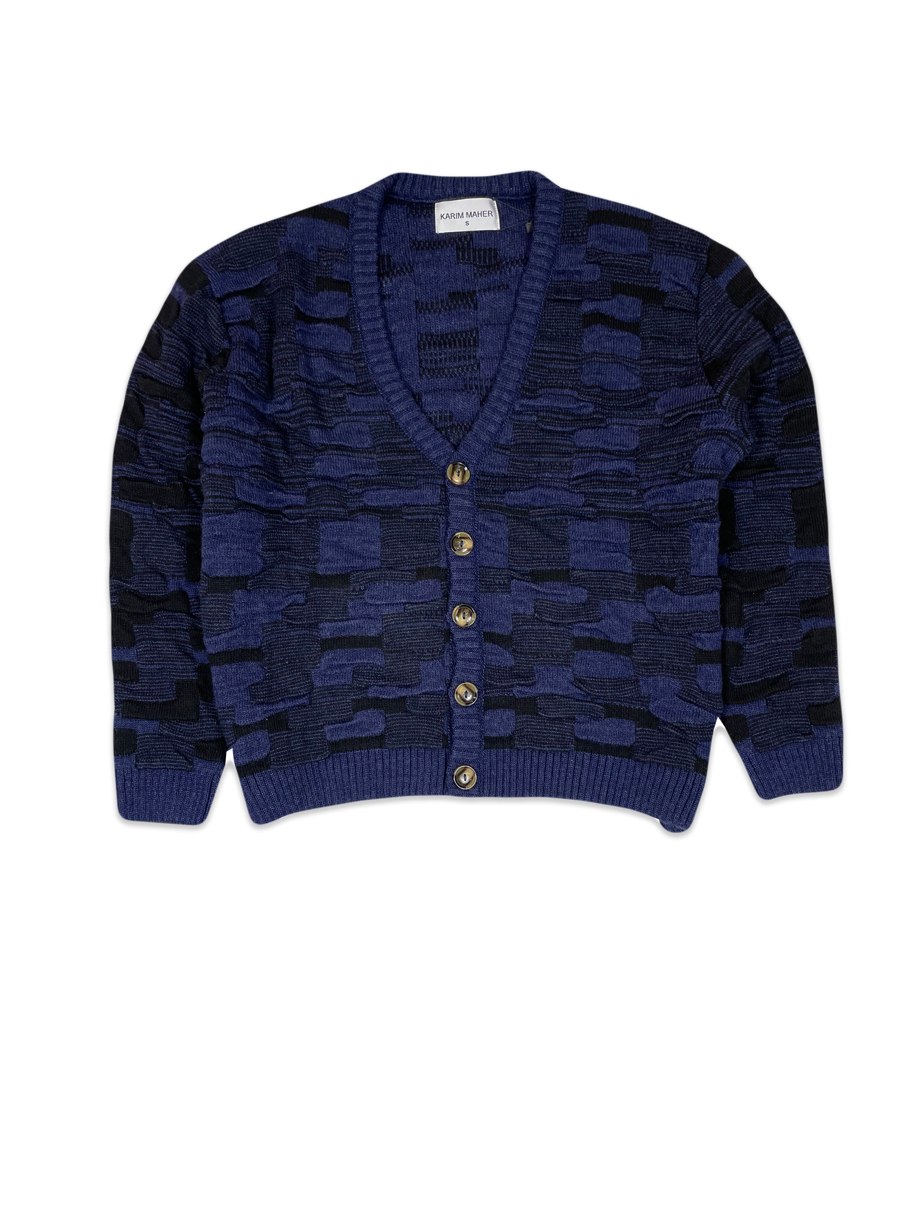 Over Size Contrast Cardigan – Karim Maher